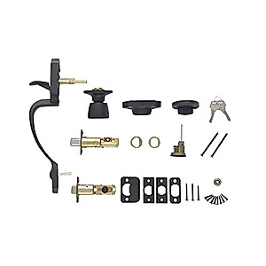 Amazon Basics Handleset with Tulip Knob - Single Cylinder - Matte Black