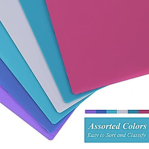 EOOUT Poly File Folders18 Pack 6 Gemstone Color, 1/3 Cut Tab Letter Size, 8.6 x 11.6 Inches Colored File Folders Classic Manila Folders Plastic Folders, Office Supplies File Folders