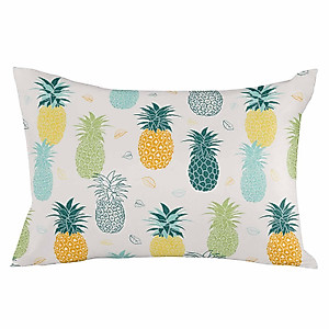 ALAGEO Outdoor Waterproof Pillow Covers for Patio Furniture Pineapple Decorative Throw Pillow Cover Summer Tropical Fruit Pillowcases Set of 2 Cushion Case for Sofa Couch Chair Home Decor 20x12 inch