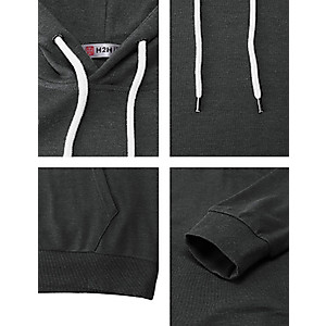 H2H Mens Basic Pullover Hoodies Sweatshirt Long Sleeve Kanga Pocket CHARCOAL US M/Asia L (CMOHOL050)