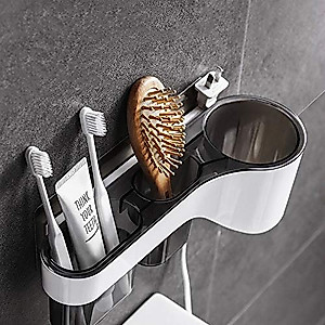 BKDFD Shower Shelf, Gray Bathroom Plastic no Drilling Wall Hanging Organizer Storage Shelves with Strong Suction Cup (Color : Blue)