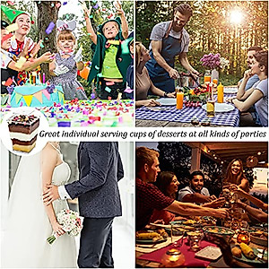 Colovis Desert Cups with Lids and Spoons, 100 Pack 5 OZ Clear Square Parfait Cups Plastic Appetizer Cups for Party Cheesecakes Puddings Fruits (100)
