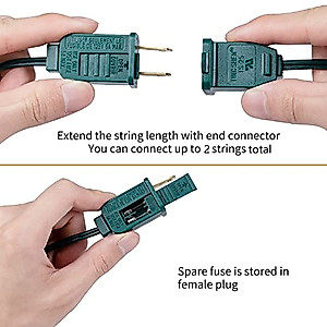 C9 Clear Christmas String Lights, Outdoor Christmas Lights String, Hanging Christmas Roofline Lights, Patio Lights for Outdoor Decor, Green Wire, 25 Feet