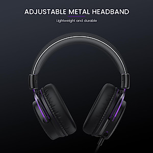 EKSA E900 Headset with Microphone for PC, PS4,PS5, Xbox - Detachable Noise Canceling Mic, 3D Surround Sound, Wired Headphone for Gaming, Computer, Laptop, 3.5MM Jack