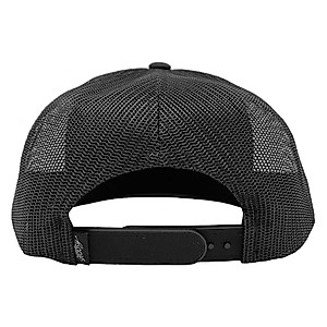 HOOEY Rodeo Adjustable Snapback Trucker Mesh Back Hat with Logo (Black/Red/Blue)
