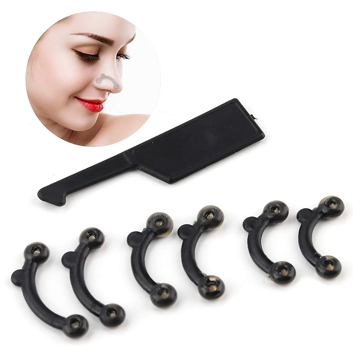 Voluxe 3 Pairs Invisible Nose Shaper Clip,Pain-Free Nose Up Lifting Device Beauty Enhancer Portable Soft For Women Men(Black)