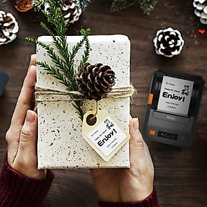 PUQU AQ20 Label Maker - Portable Label Maker Bluetooth Wireless Thermal Label Printer for Clothing, Jewelry, Retail, Cable, Mailing, Barcode and More, Compatible with Android & iOS System, Black