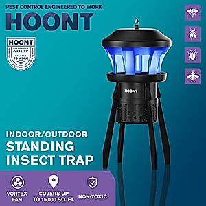 Hoont 35 3-Way Mosquito and Fly, Gnat Trap with Stand - with A Bright UV Light Attractant, and Fan Outdoor and Indoor Bug Killer