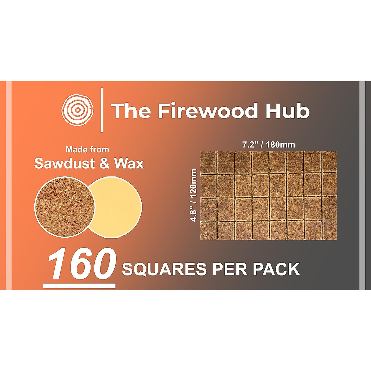 160 Eco-Friendly Natural Wood Fire Starters - Sustainable Wood Fiber Firestarter Perfect for Wood Stoves, Fire Pits, Pizza Ovens, Charcoal and Barbecue Fires