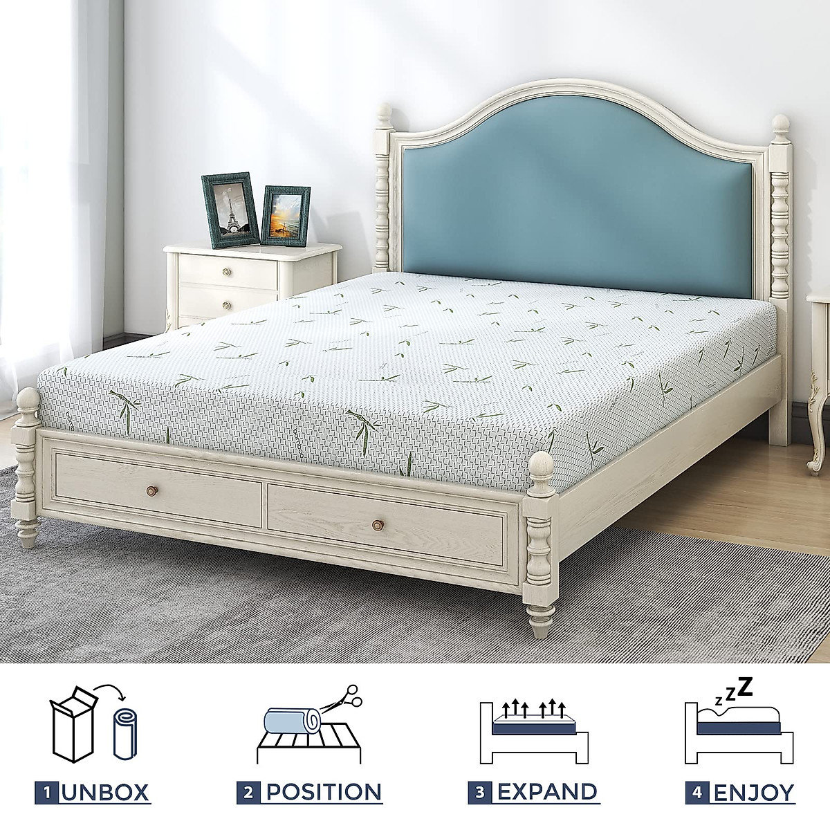 IULULU Full Size Mattress in a Box, 6 Inch Gel Memory Foam Mattress for Kids Breathable Bamboo Cover Mattress for Bunk Bed, Trundle Bed, CertiPUR-US Certified, Made in USA