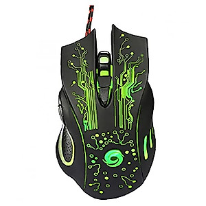 Wired Gaming Mouse Ergonomic Optical RGB Backlit USB Mice 6 Buttons with Scroll Wheel for Computers and Laptops