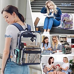 Clear backpack, Chase Chic Transparent School Backpack Large Heavy Duty See Through Daypack for School Work Travel