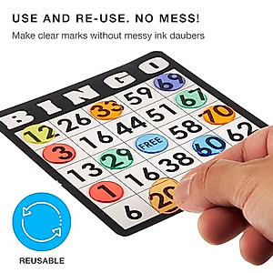 Brybelly Royal Bingo Supplies Bingo Chips for Bingo Games - 1000 Count, Mixed - 3/4" Translucent Bingo Markers - Clear Plastic Bingo Chips Bulk Transparent Counters