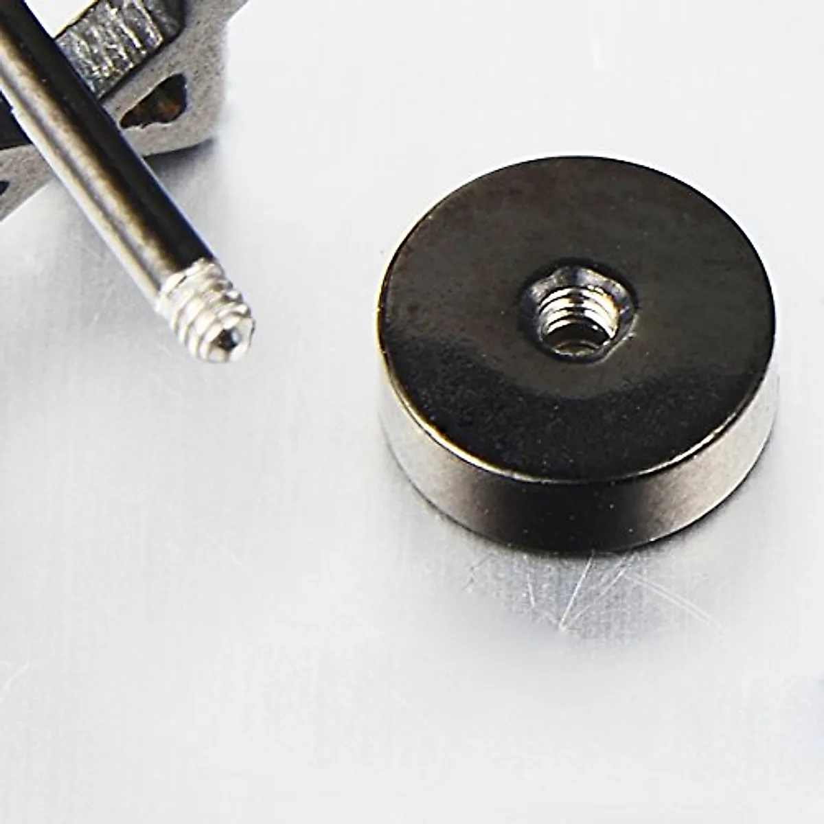 10MM Black Screw Stud Earrings for Mens Women Steel Cheater Fake Ear Plugs Gauges Illusion Tunnel