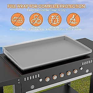 Silicone Griddle Cover for 28" Blackstone Grill -Upgraded Full-Edge Design, Heavy Duty Food Grade Silicone Griddle Mat - All Season Protective Griddle Top Cover for Blackstone Grill