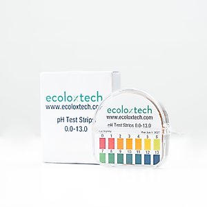 EcoloxTech - Instant Check pH Paper, Wide Range pH Test Strips [0.0-13.0] for EcoOne Systems Water Testing Kit, Water Quality Tester, pH Tester for Water 125 Strips for Home, Restaurant, and Lab Use