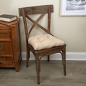 Klear Vu Memory Foam Chair Cushions, Non-Slip Grip Dot, 15 x 15 x 3 Inches, Set of 4, 4 Pack, Natural Tan 4 Count