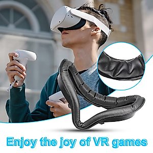 Face Cushion with Protective Lens Cover for Oculus Quest 2, Oculus Replacement Parts Comfortable Sweat-Proof VR Facial Interface Bracket, Face Cushion Foam Pad Replacement Compatible with Oculus 2