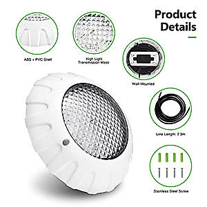 UFOUCUSLLUM Pool Lights for Inground Pools Waterproof 12V 38W IP68 7 RGB Color Changing, Led Pool Lights for Inground Pool with Remote Controller, Pool Lights for Inground Pool Light Fixture