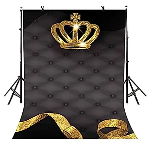 LYLYCTY 5x7ft Crown Backdrop Bling Crown Grey Sofa Photography Background and Studio Photography Backdrop Props LYGE813