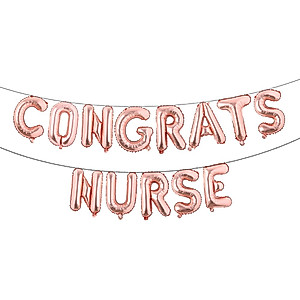 Congrats Nurse Balloons Multicolor - 16 Inch | Nurse Graduation Decorations Class of 2023 | Nurse Balloons for Nursing Graduation Party Supplies | Congrats Nurse for Nurse Party Decorations (CONGRATS