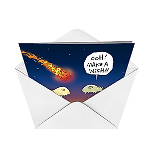 NobleWorks - Funny Birthday Greeting Card with 5 x 7 Inch Envelope (1 Card) Bday Make A Wish 9735