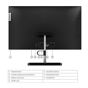Lenovo V30a All-in-one Desktop Computer, 21.5" FHD IPS Anti-Glare Display, 16GB DDR4 RAM, 1TB PCIe SSD, Intel Core i3 Processor, Wi-Fi, Webcam, DVD-RW, HDMI, Extra Monitor Support, Windows 11 Pro
