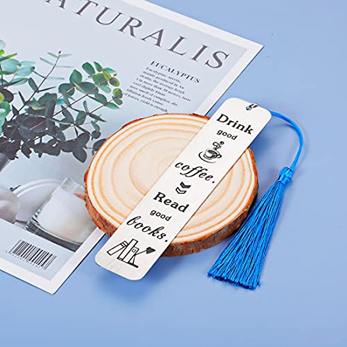 Christmas Gifts for Men Stocking Stuffers for Women Kids Son Daughter Coffee & Books Bookmark with Tassels for Birthday Valentines Day Gifts for Her Him Teen Boy Girl Boss Coworker Best Friend