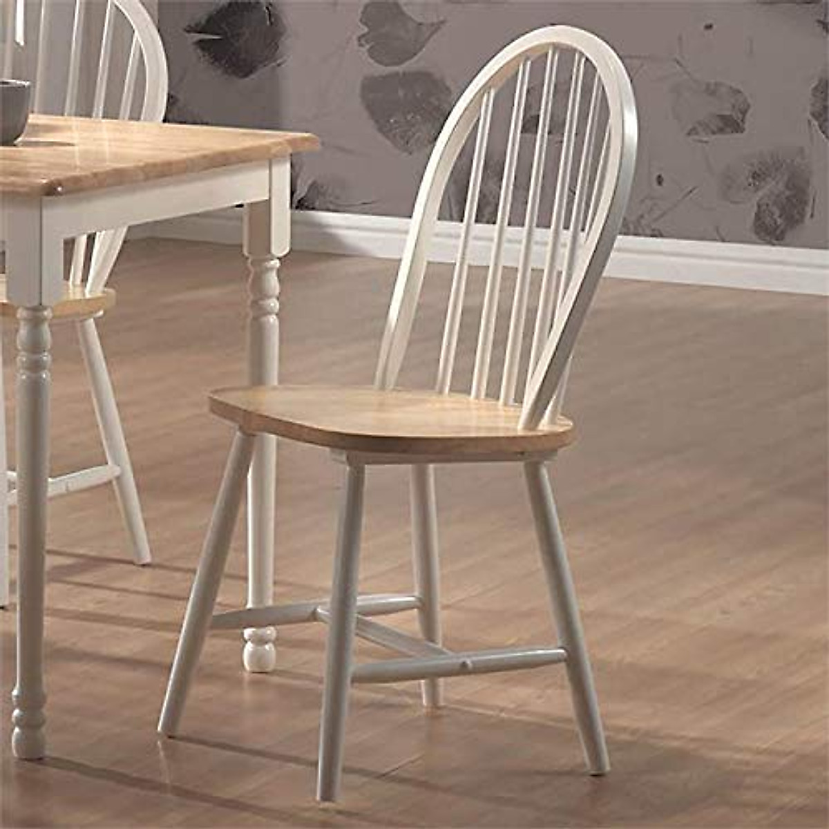 Coaster Home Furnishings Hesperia Windsor Set of 4 Dining Side Chairs, Natural Brown and White