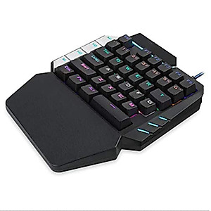 XYLXJ Mechanical Gaming Keyboard, Compact 38-Key Mechanical Computer Keyboard Blue Equivalent Switch for Windows PC Gamers (Black RED LED Backlight)