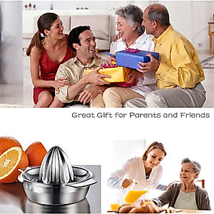 Citrus Lemon Orange Grapefuit Juicer Manual Squeezer 304 Stainless Steel Robust Hand Juicer Reamer Rotation Press with Strainer＆12 OZ Bowl, 2 Pour Spouts, Dishwasher Safe, Easy to Clean, Heavy Duty