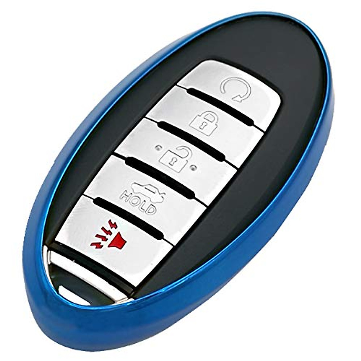 Blue TPU Key Fob Case Holder Jacket Protector for 2017 2018 2019 2020 2021 Nissan Altima Maxima Armada Murano Rogue Versa Pathfinder Infiniti