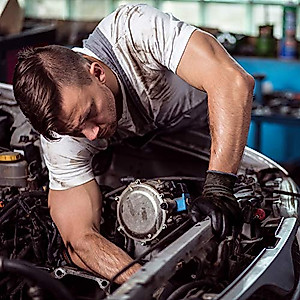 COOLJOB Large Size 10 Pairs Safety Work Gloves, Blue Gray, Nitrile Rubber Coated, Non-slip, Oil Resistant, Hand-friendly, Multi-purpose, Machine Washable