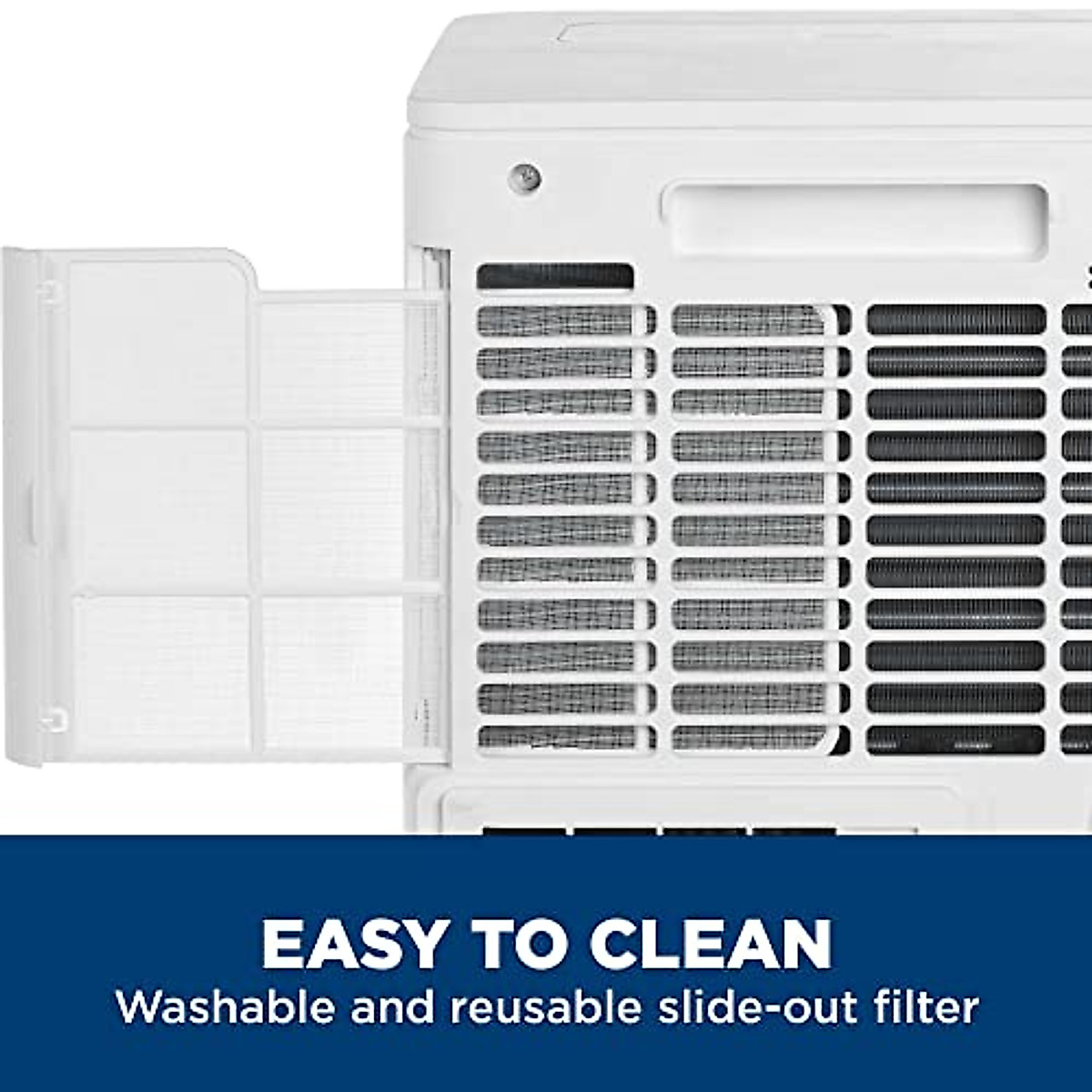 GE 5,100 BTU Portable Air Conditioner for Small Rooms up to 150 sq ft., 3-in-1 with Dehumidify, Fan and Auto Evaporation, Included Window Installation Kit,White