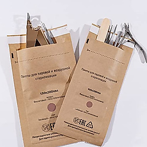 100Pcs Nail Tool Self Sealing Pouch, Professional Self Sealing Nail Art Cleansing Bag for Nail Beauty 100x200mm / 3.9x7.9inch