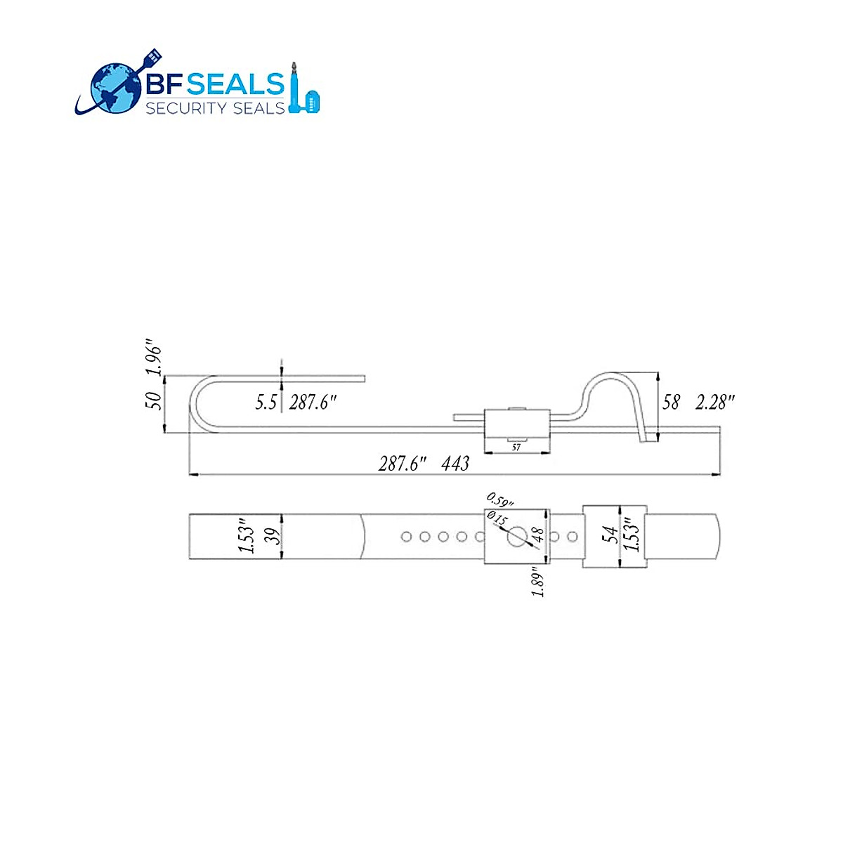 Equipment Cargo Security Shipping Containers Lock Door, Bar/Barrier, 3 pcs., Heavy Duty, with Numbered Barcode - for Semi Trailers, Trucks, Containers, Storage - Free & Quick Shipping - BFSEALS