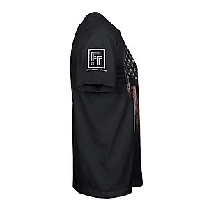 Fantastic Tees USA American Skull Patriotic Shirts for Men T-Shirt (Black, L)