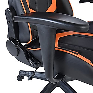 FurnitureR Reclinable Gaming Chair Ergonomic High Back Swivel Home Office Desk Seating Height Adjustable for PC Computer Writing and Working, Orange
