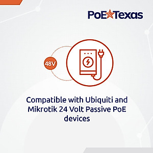 PoE Texas - PoE Injector - 12 Port Gigabit Passive Midspan Injector with 24V 120 Watt UL Power Supply - Power Over Ethernet for Ubiquiti and Mikrotik WAP, IP Camera and 24 Volt Passive PoE Devices