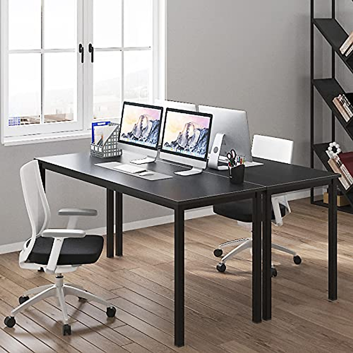 sogesfurniture 62.9 inches Office Desk Computer Desk Gaming Desk Computer Table Sturdy Writing Workstation for Home Office, Black