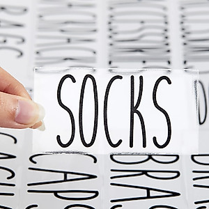 Talented Kitchen 133 Closet Labels for Bins and Baskets, Preprinted Water Resistant Stickers for Organizing Clothing and Storage Containers (All Caps)