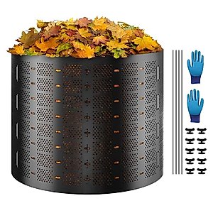 VEVOR Compost Bin 220 Gallon, Outdoor Expandable Composter, Easy to Setup & Large Capacity Composting Bin, Fast Creation of Fertile Soil