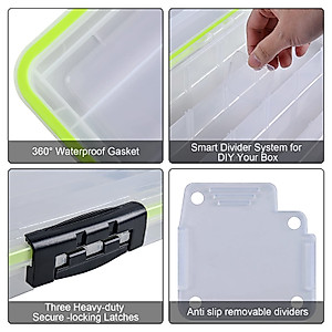 Goture 3600 Tackle Tray, Waterproof Tackle Box, Waterproof Floating Airtight Stowaway, 3600 Tray with Adjustable Dividers, Sun Protection, Fishing Storage Lure Box for Freshwater Saltwater, 1Pcs