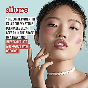 Kaja Blush - Cheeky Stamp | 7 Shades, Buildable & Blendable Shade with Heart-shaped Applicator, Sunkissed Finish, 07 Spicy, 0.17 Oz