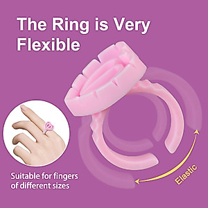 ZXMFDZ 100PCS Glue Rings Lash Rings for Glue Glue Rings for Eyelash Extensions Eyelash Glue Holder Lash Glue Rings Smart Glue Cups Pink