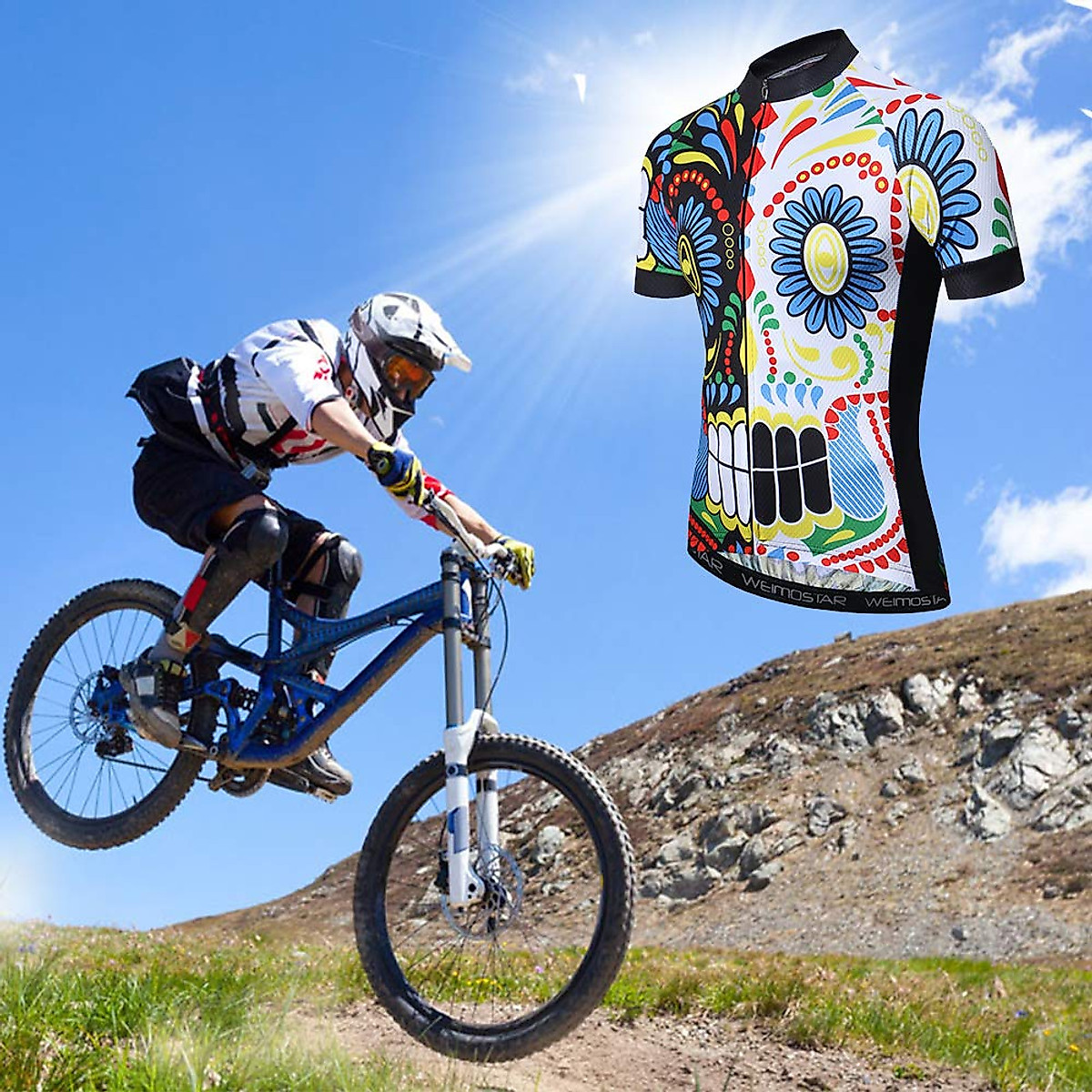 Men's Cycling Jersey and Shorts Set Short Sleeved Bike Jersey and Shorts Mountain Clothing Summer Wear Quick-Dry