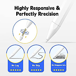 Stylus Pen for iPad with Palm Rejection, Active Pencil 2nd Generation Compatible with Apple iPad Pro 11/12.9‘’ (2018-2022), iPad 10th/9th/8th/7th/6th Gen, iPad Mini 5/6th Gen,iPad Air 3rd/4th/5th Gen