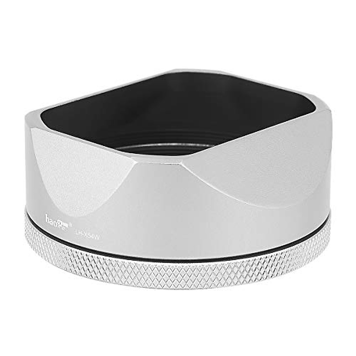 Haoge LH-X54W Square Metal Lens Hood with 49mm Adapter Ring for Fujifilm Fuji X100V Camera Silver