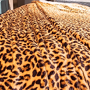 Leopard Blanket Cozy Warm Cheetah Print Throws and Blankets Fuzzy Plush Fleece Blankets with Leopard Print for Sofa, Couch, Bed 60 * 80 Inch