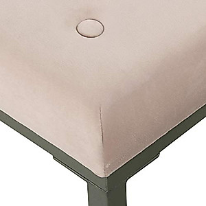Homepop Home Decor | Upholstered Tufted Velvet Ottoman Bench | Ottoman Bench for Living Room, Pink Blush Velvet